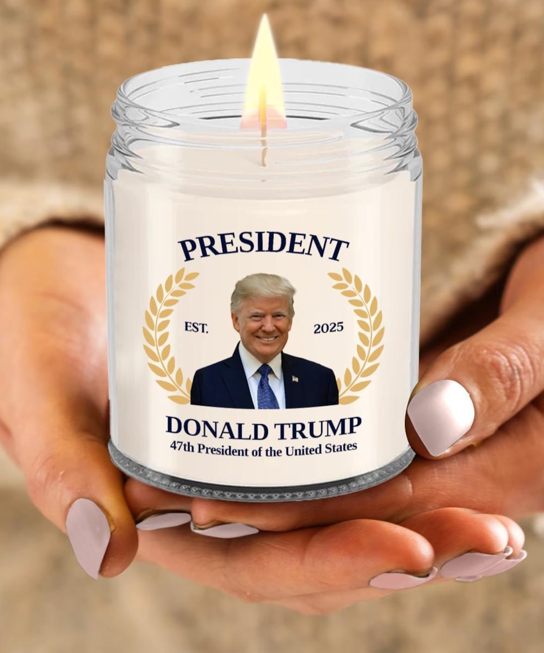 President Donald Trump Candle 47th President of the United States ...
