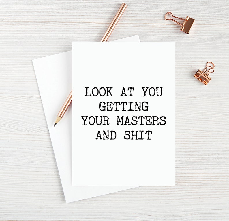 Masters Degree Congratulations Card Graduation Card for - Etsy
