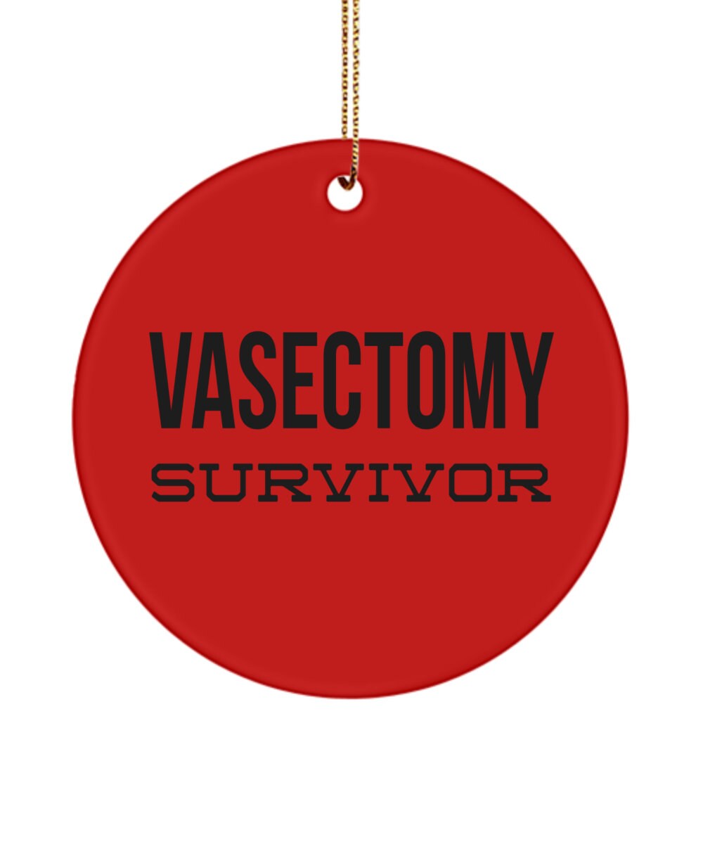 Vasectomy Gift Funny Vasectomy Survivor Ceramic Christmas Tree Ornament ...