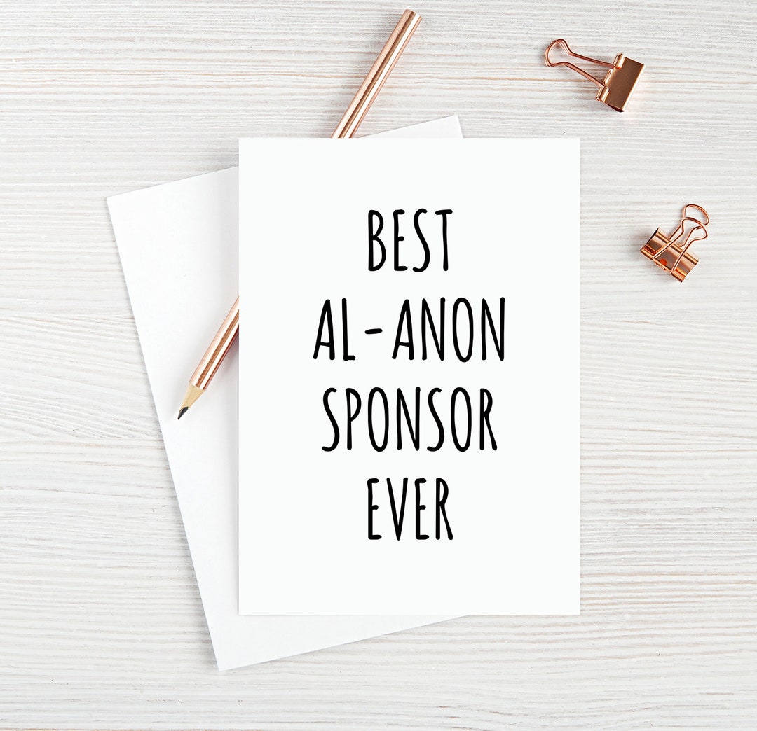 Al Anon Card Al Anon Sponsor Card Best Al-anon Sponsor Ever Blank ...
