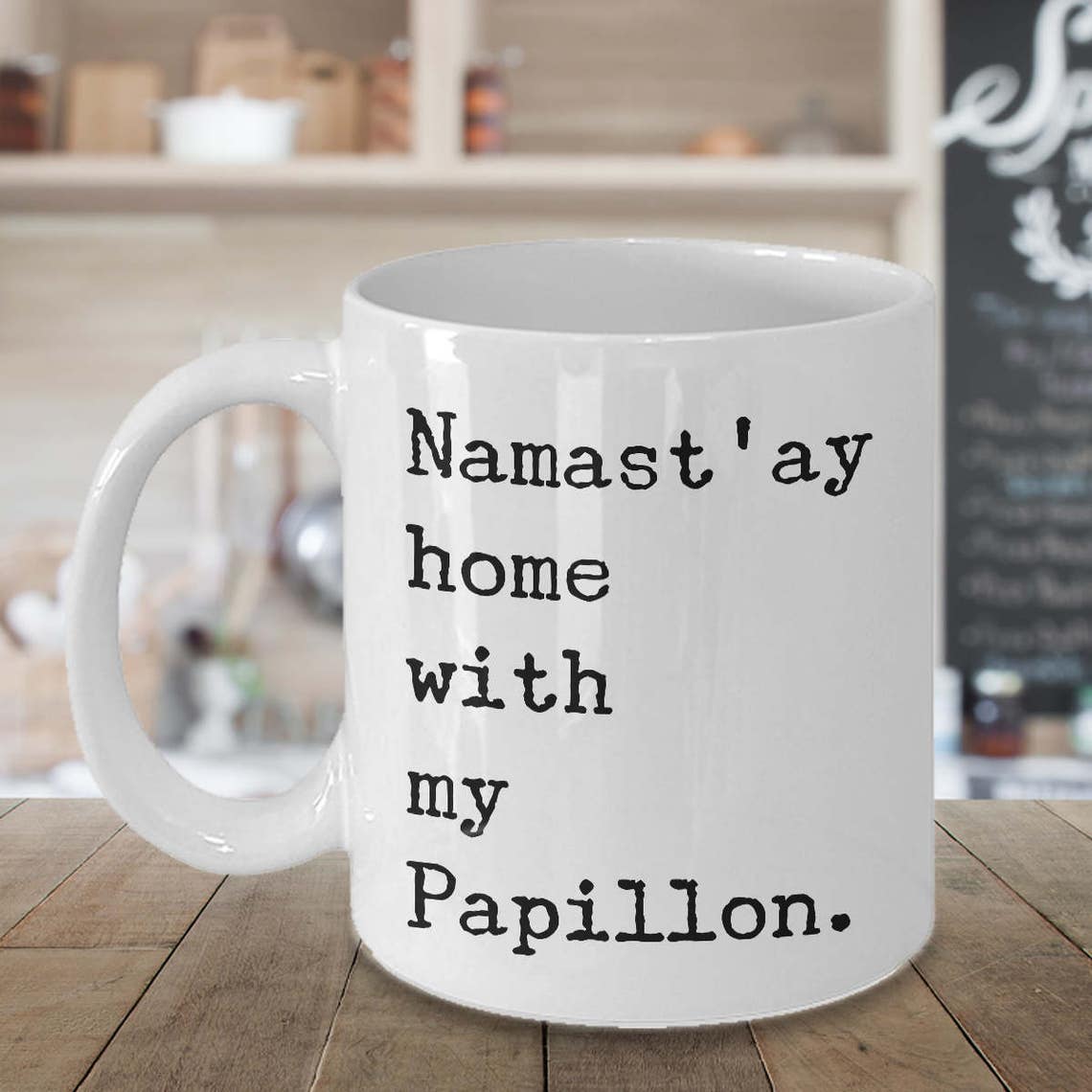 Papillon Dog Mug - Namast'ay Home With My Papillon Coffee Mug Ceramic ...