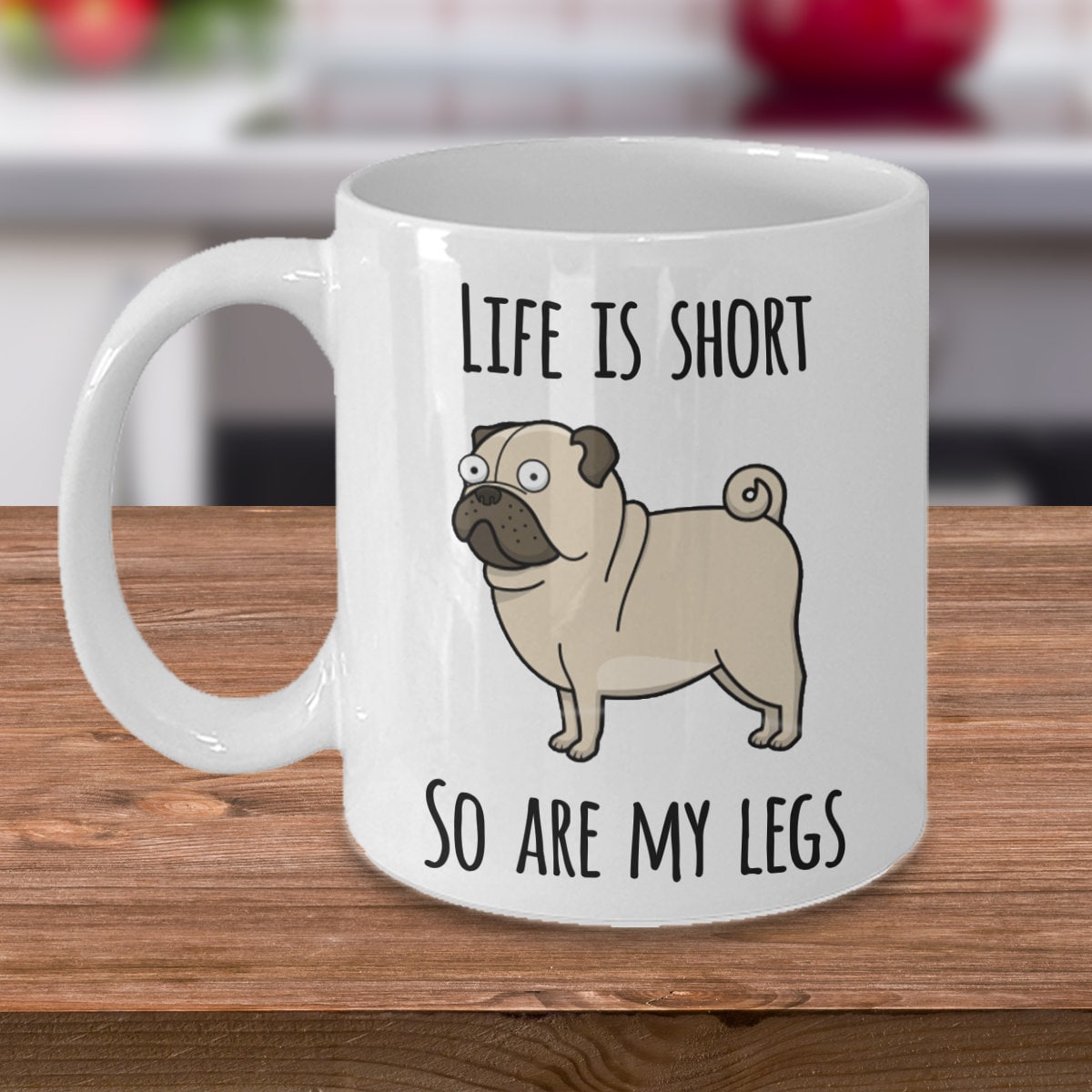 Pug Coffee Mug Cute Pug Mug Pug Gifts for Pug Lover Life is | Etsy