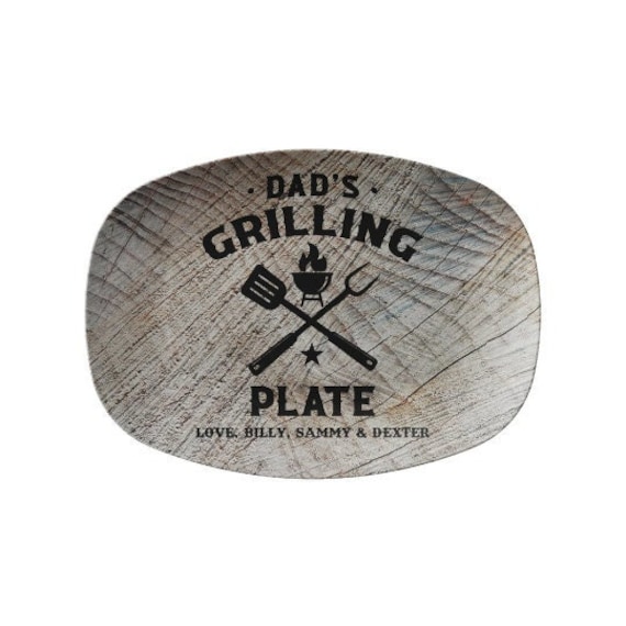 Dad's Grilling Plate Custom Dad Gift Personalized Papa | Etsy