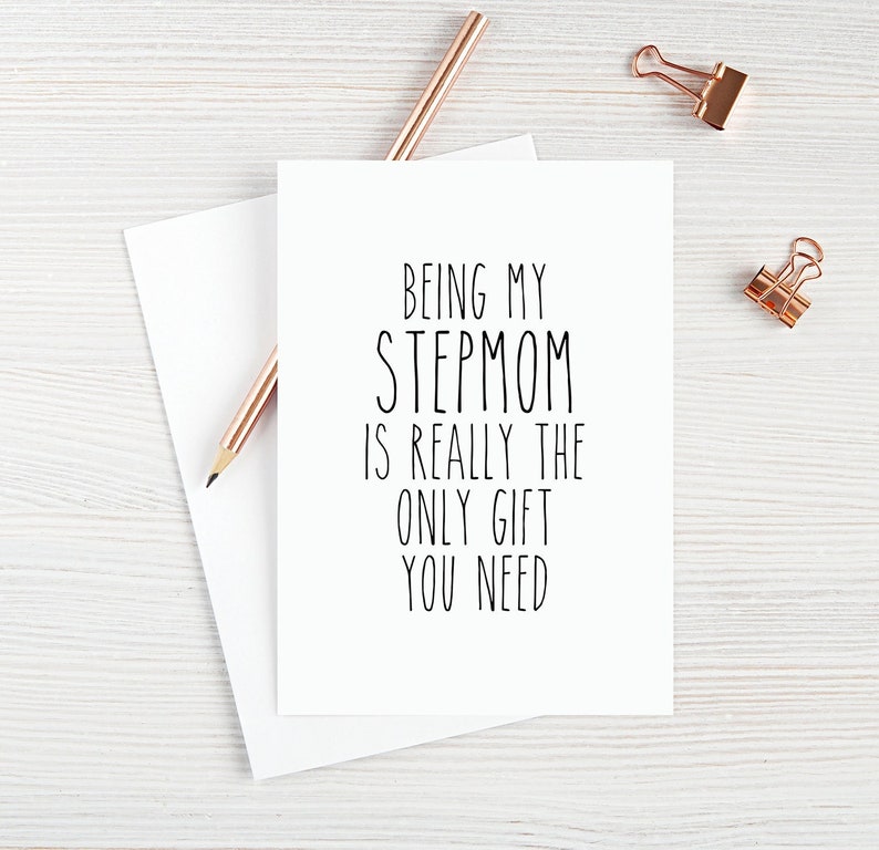 Stepmom Mothers Day Card For Stepmom Birthday Card Step Etsy