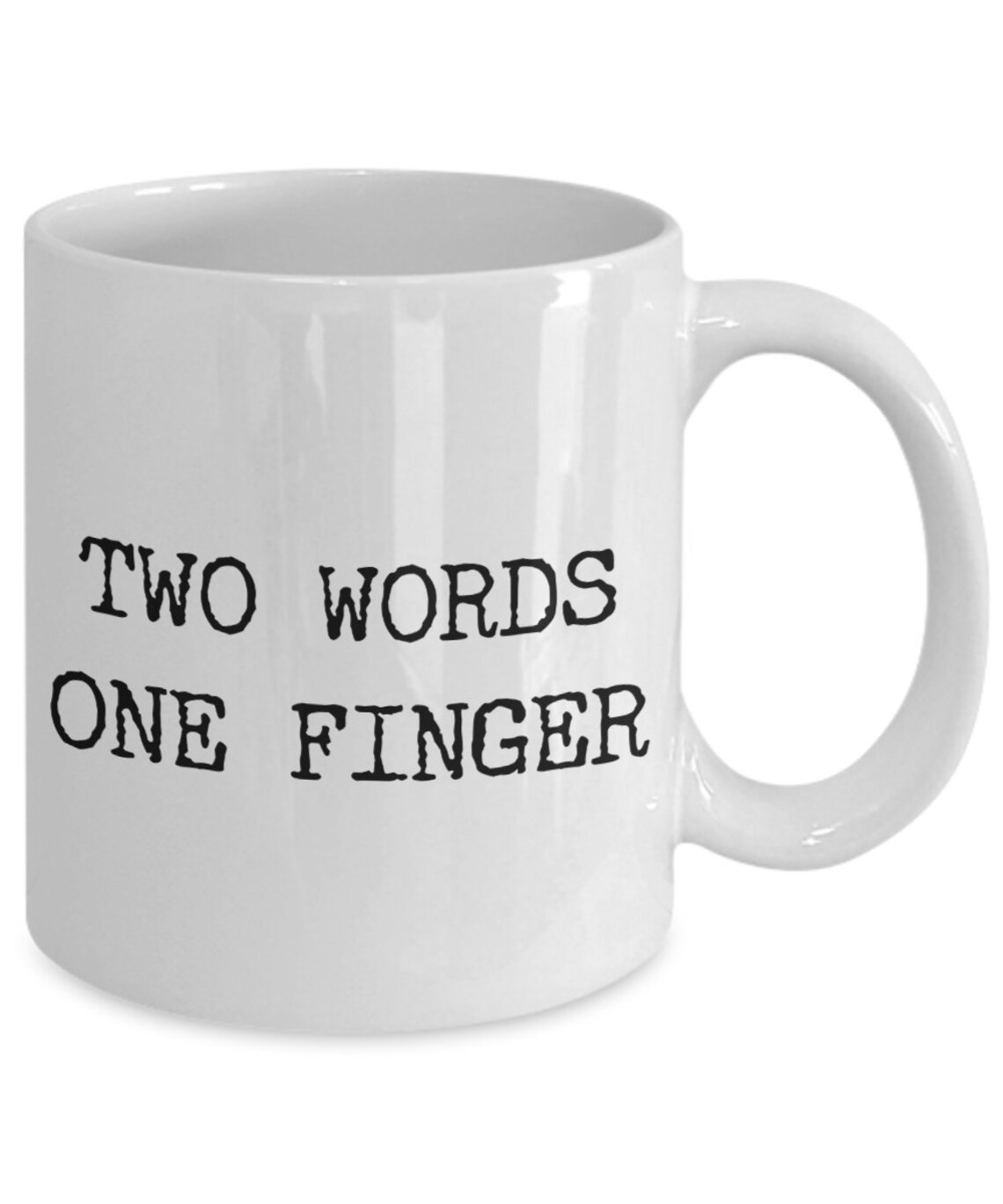 Two Words One Finger Mug Sarcastic Coffee Mugs Rude Coffee Mug Ceramic ...