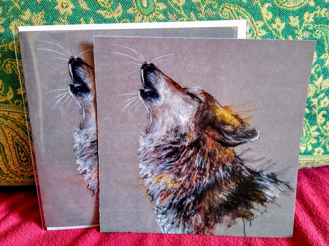 Wolf Greetings Card - Etsy