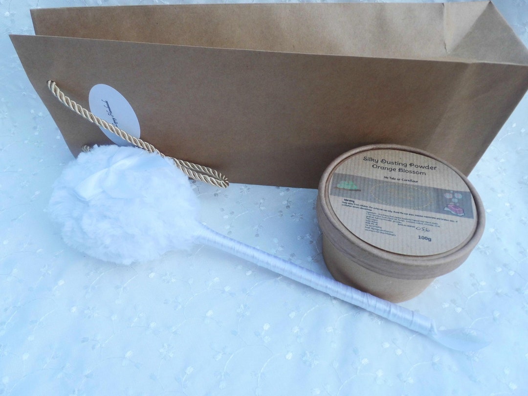 Mini White Wand Powder Puff and Powder Gift Bag. Your Choice 100gtalc ...