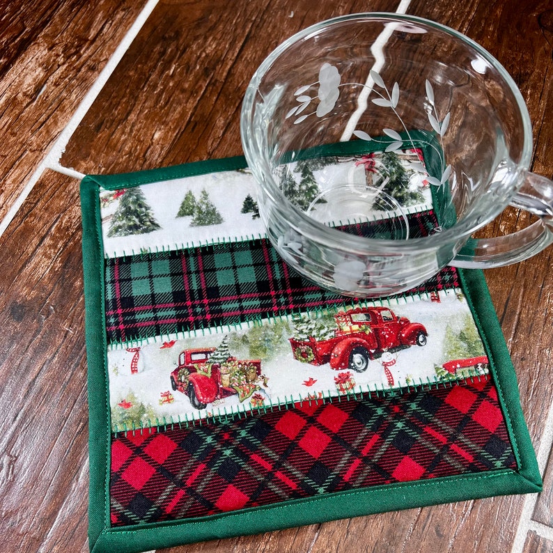 Christmas Mug Rug Single Mug Rugs - Etsy