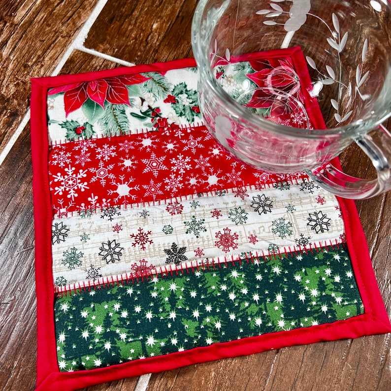 Christmas Mug Rug Single Mug Rugs - Etsy