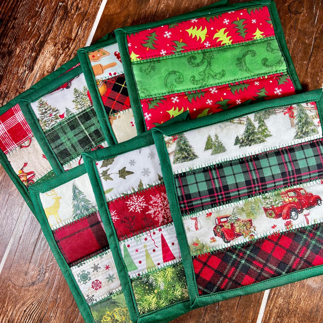 Christmas Mug Rug Single Mug Rugs - Etsy