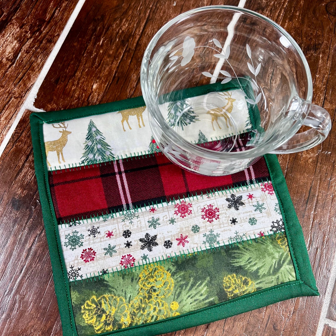 Christmas Mug Rug Single Mug Rugs - Etsy