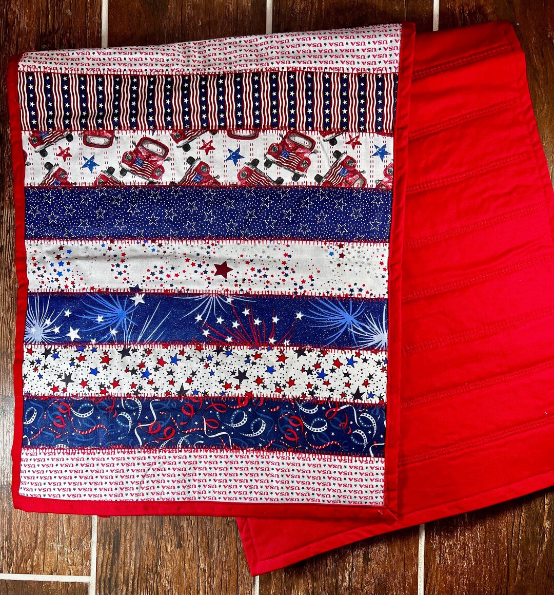 Patriotic Table Runner, Quilted Table Runner, 4th of July Home Decor ...