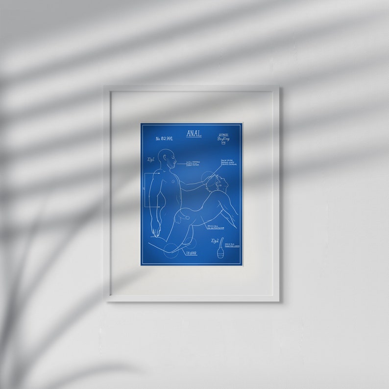 Anal Blueprint Gay Sex Art Print Product Design Etsy