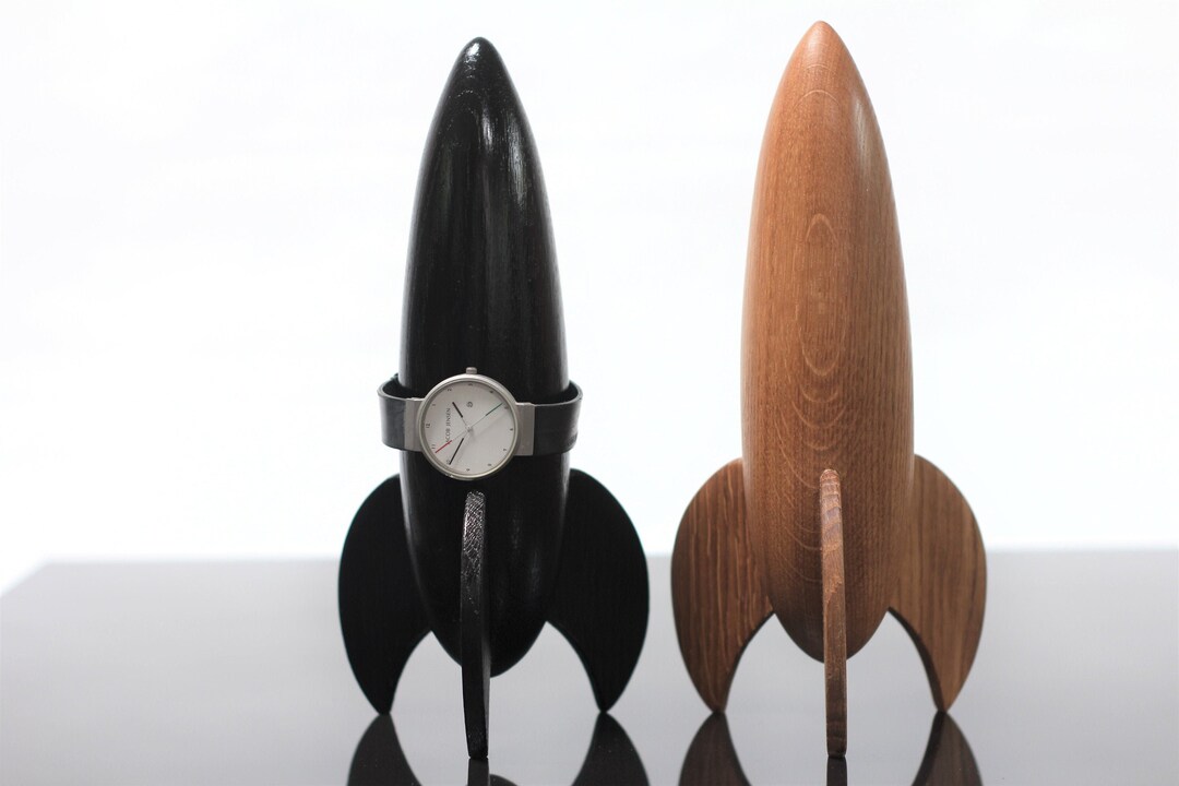 Watch Stand for Multiple Watches, Space Rocket, Solid Oak Wood ...
