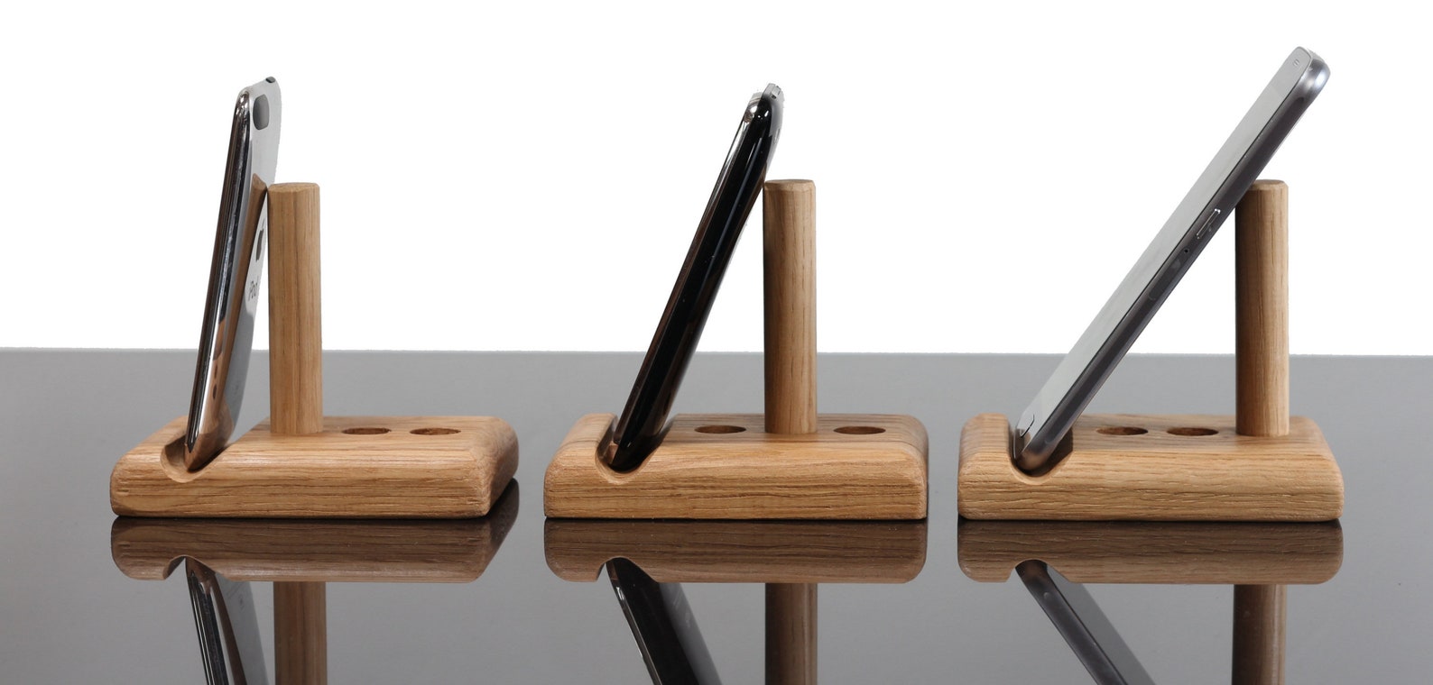 Phone Stand Adjustable, Solid Oak Wood, ALL Iphone, Samsung, HTC, Sony ...