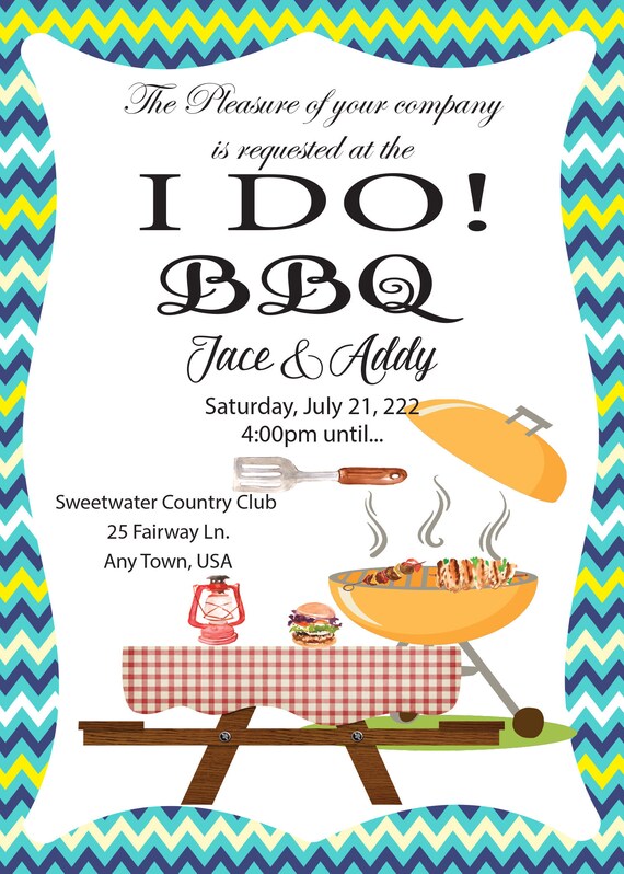 Weddings Bridal Shower BBQ Cookout I Do BBQ | Etsy