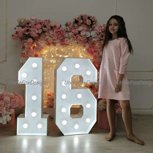 Light up Set of Two Numbers Giant Event Numbers Number Light - Etsy Canada