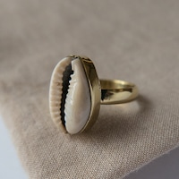 Gold Cowrie Shell Ring .boho Cowie Ring Beach Style - Etsy