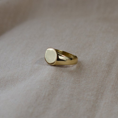 Signet Ring Engraved Personalised Statement Mens Womens - Etsy