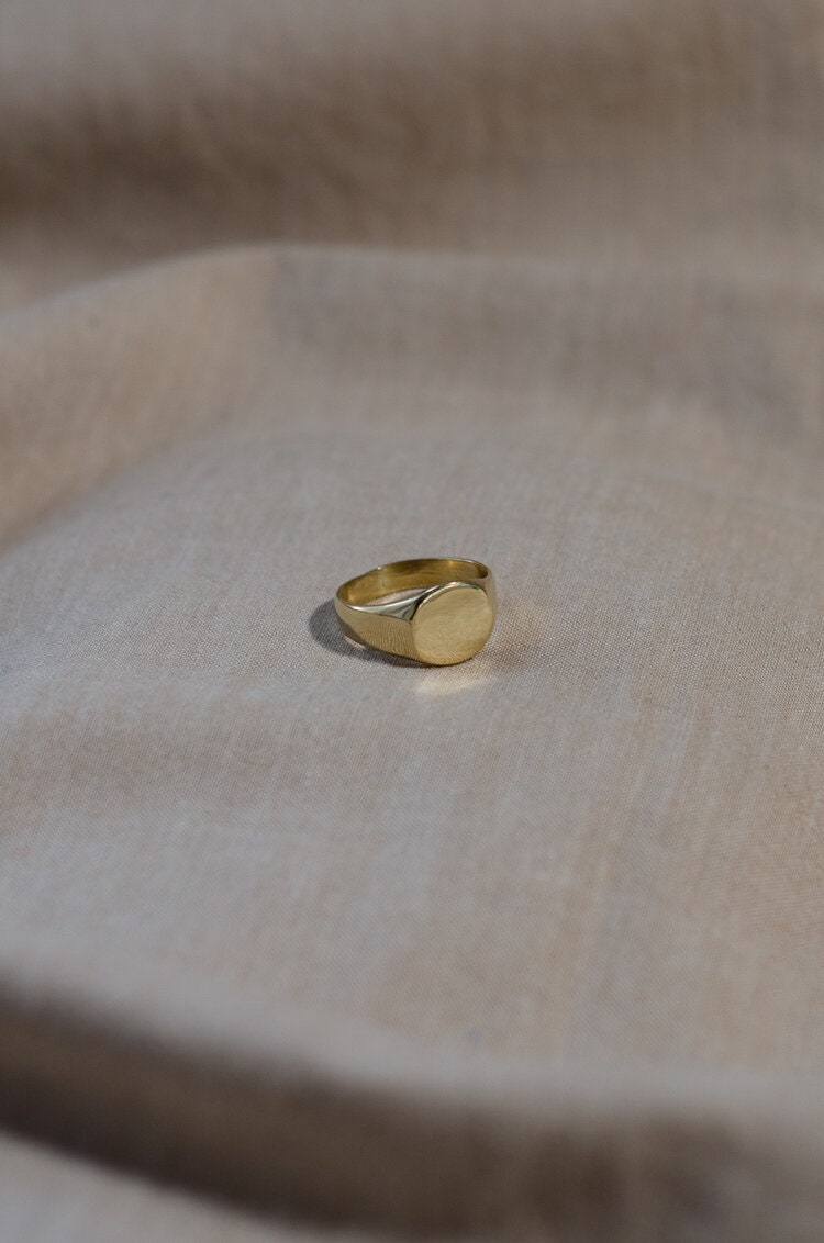 Signet Ring Engraved Personalised Statement Mens Womens | Etsy