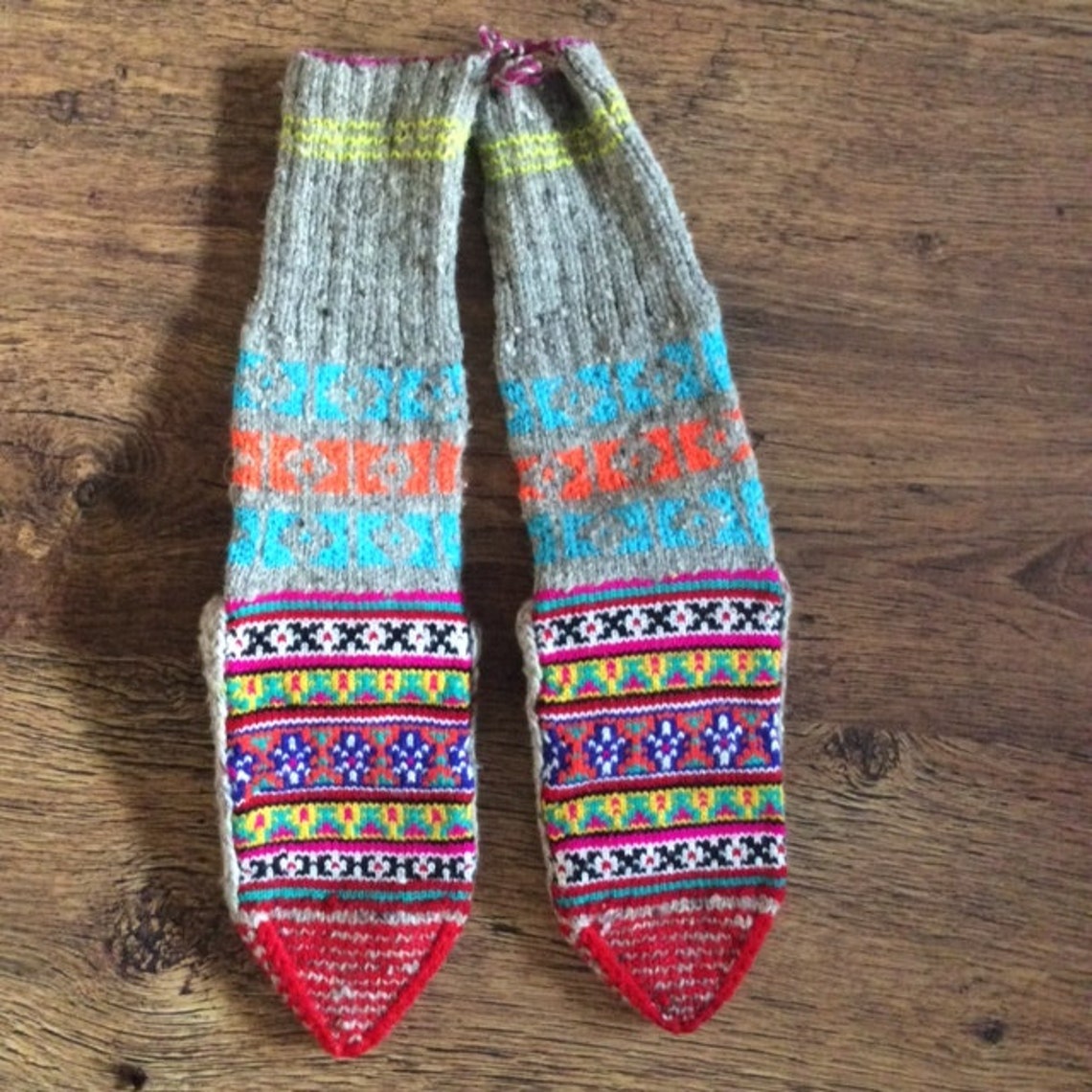 Hand Knitted Aztec Socks, Sheep's Woollen Wool, Aztec, Bohemian ...