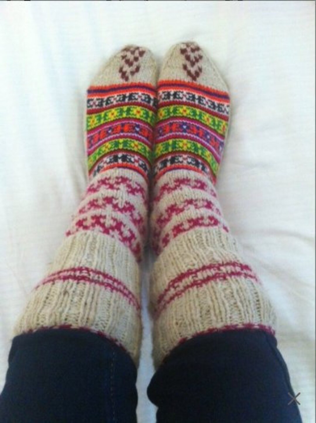 Hand Knitted Aztec Socks, Sheep's Woollen Wool, Aztec, Bohemian ...