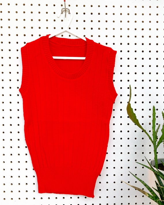 Vintage Kids 1970s Red Tank Top - Gem