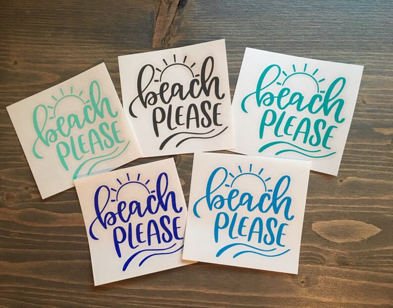 Beach Please laptop stickers vinyl decal decals car decal | Etsy