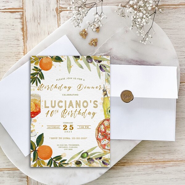 Italian Theme Invitation - Etsy