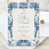 Classy Blue and White French Toile Wedding Invitation Design, French ...
