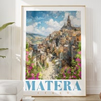 Matera Travel Printable Poster - Italy Travel Poster - Citycape ...