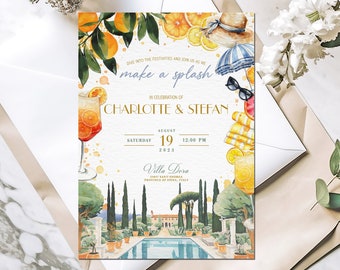 Italy Retro Travel Postcard Destination Wedding Save the Date Cards and ...