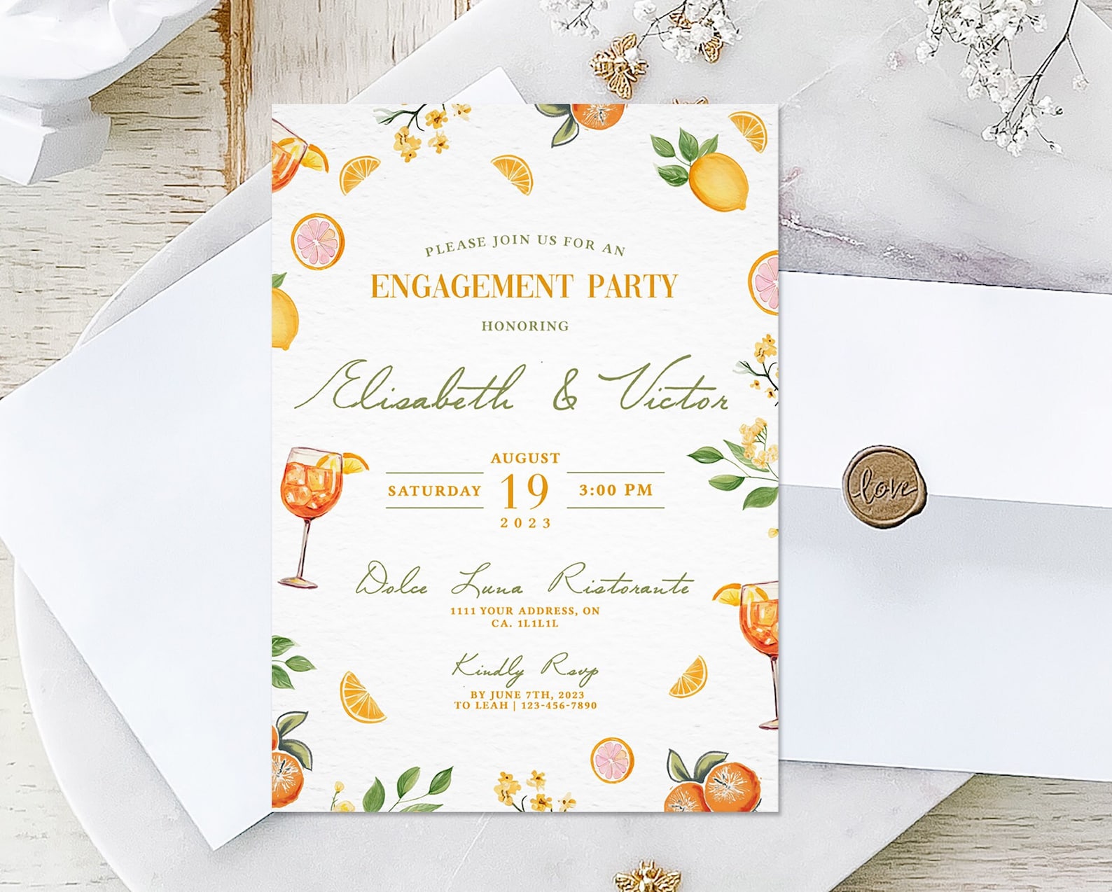 Italian Style Engagement Party Invite Italy Themed Invite - Etsy