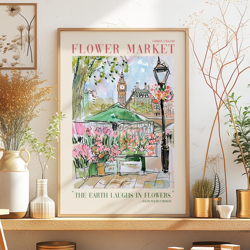 Flower Market Print - Etsy