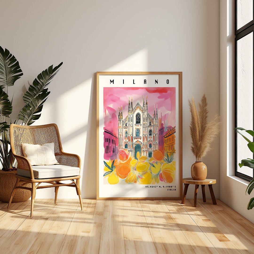 Colorful Milan Italy Printable DIGITAL Art, Duomo Di Milano Watercolor ...