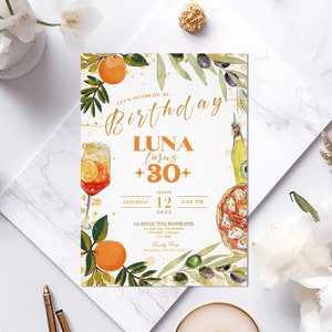 Custom Birthday Invitation Italian Style Italy Themed - Etsy