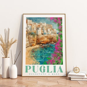 Puglia Italy Travel Poster, Apulia Italy, Polignano a Mare Puglia ...