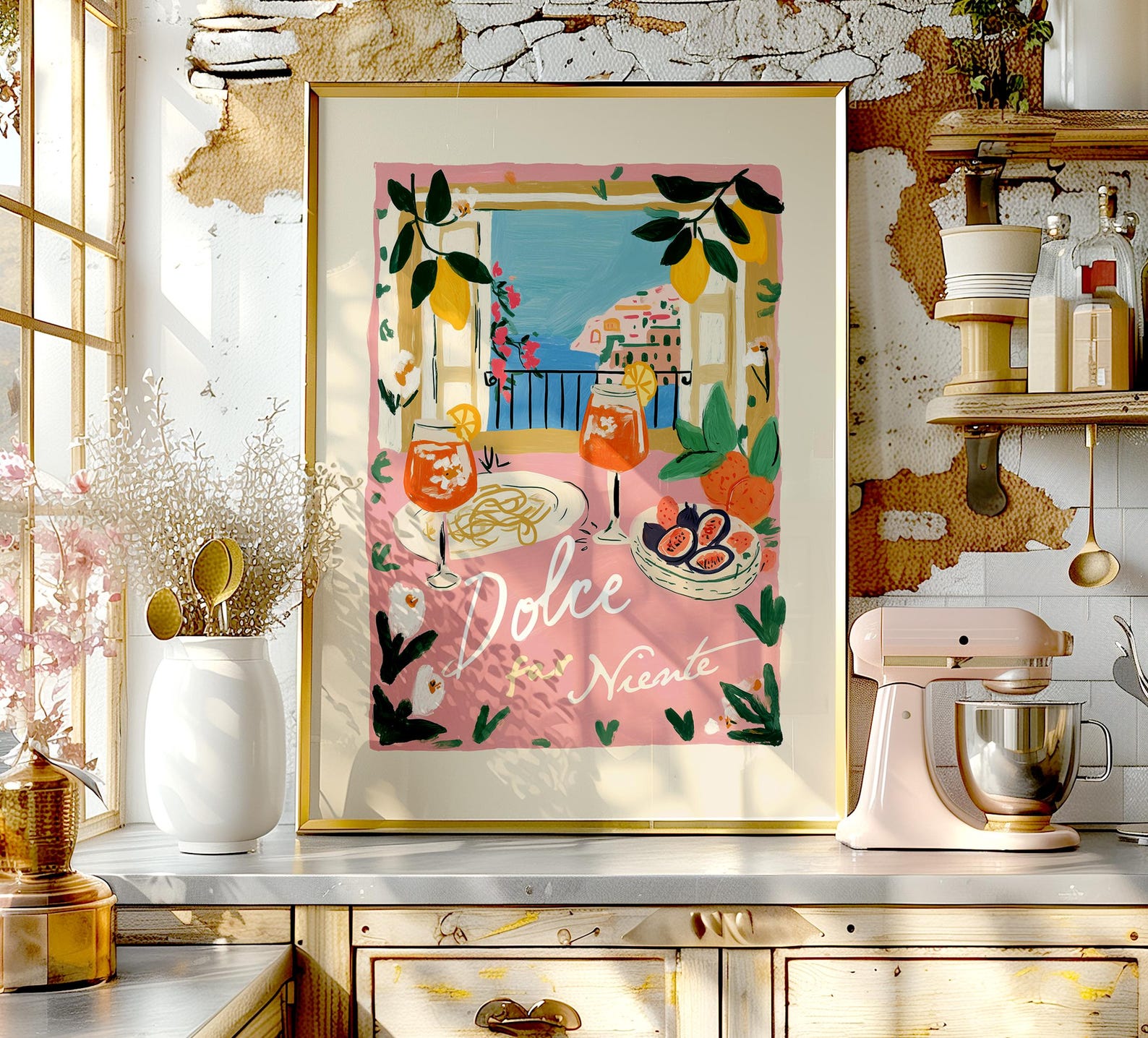Italian Al Fresco Art Print: Amalfi Coast Kitchen Decor - Etsy