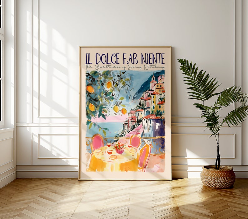 Positano Watercolor Art Print: Italian Amalfi Coast (digital Download ...
