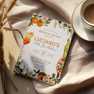 Italian Style Birthday Invitation, Oranges Italian Style, Italy Themed ...