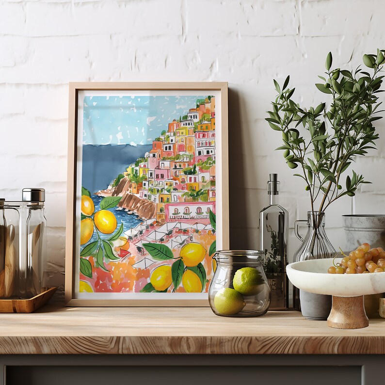 Positano Italy Lemons Printable DIGITAL Art Amalfi Coast - Etsy