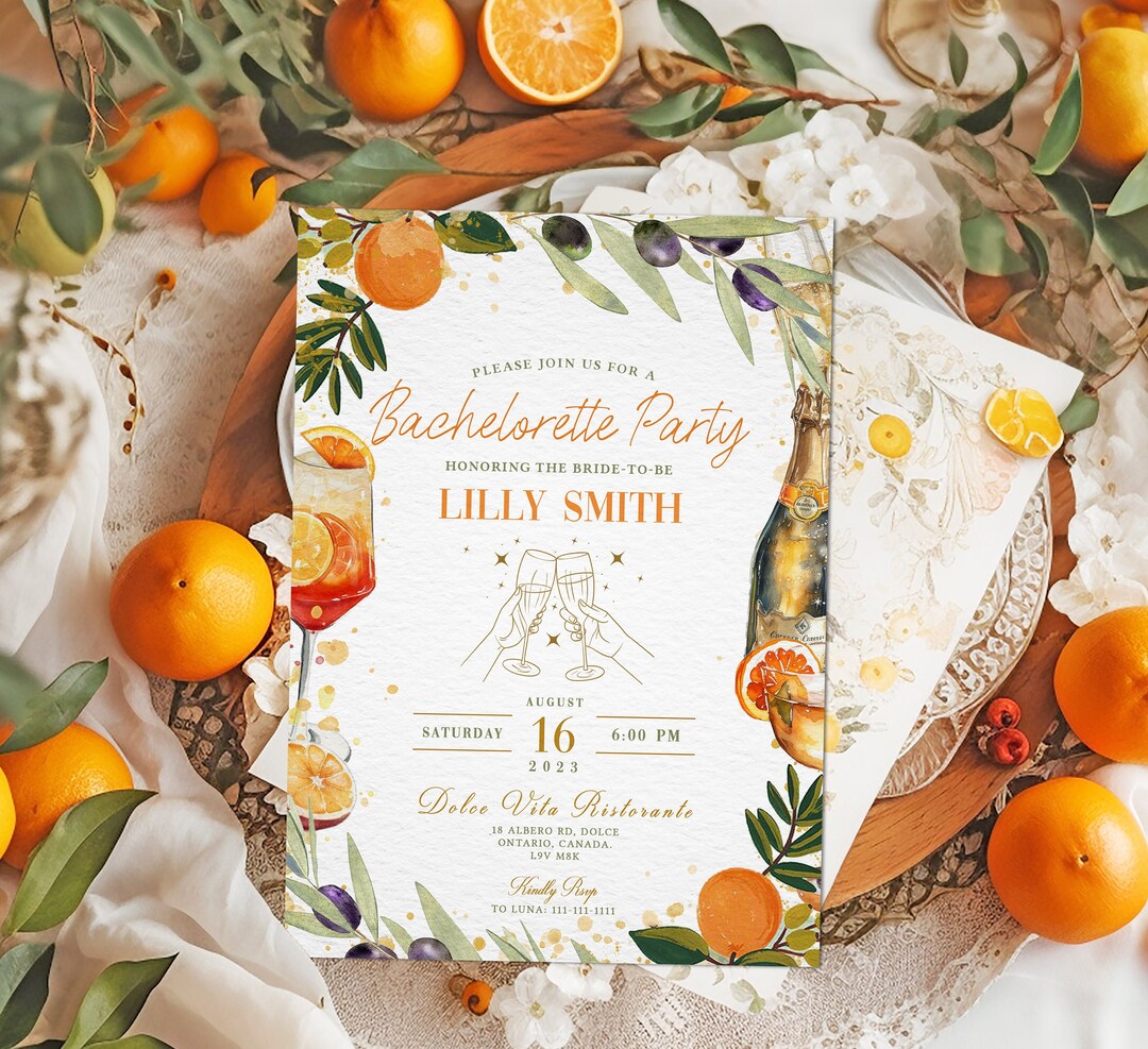 Italian Bachelorette Party Invitation, Italy Themed Printable Invite ...