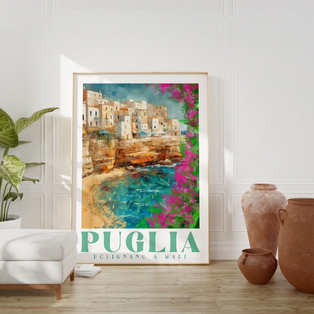 Puglia Italy Travel Poster, Apulia Italy, Polignano a Mare Puglia ...
