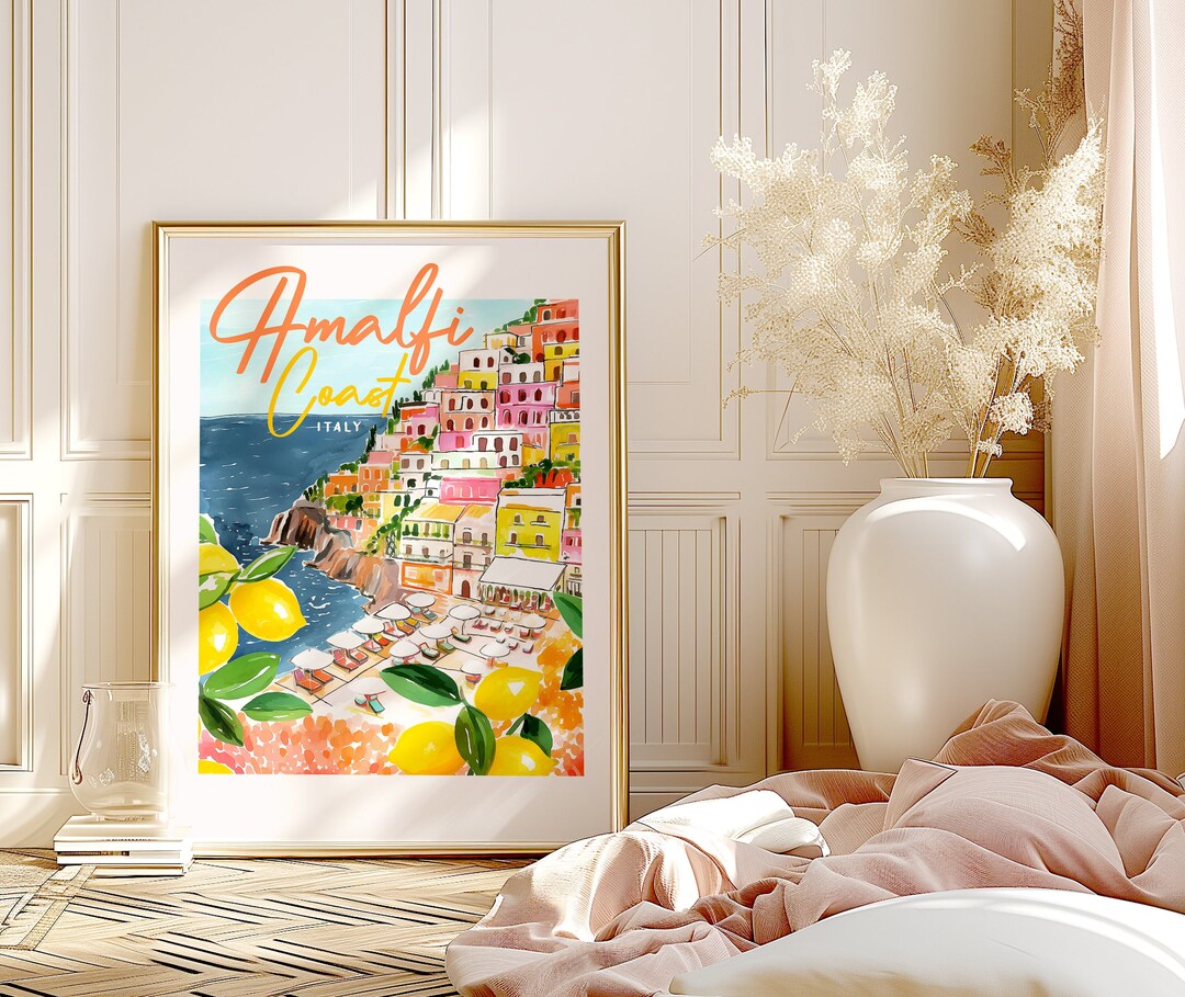 Amalfi Coast Italy, Lemons Printable DIGITAL Art, Italian Quote ...