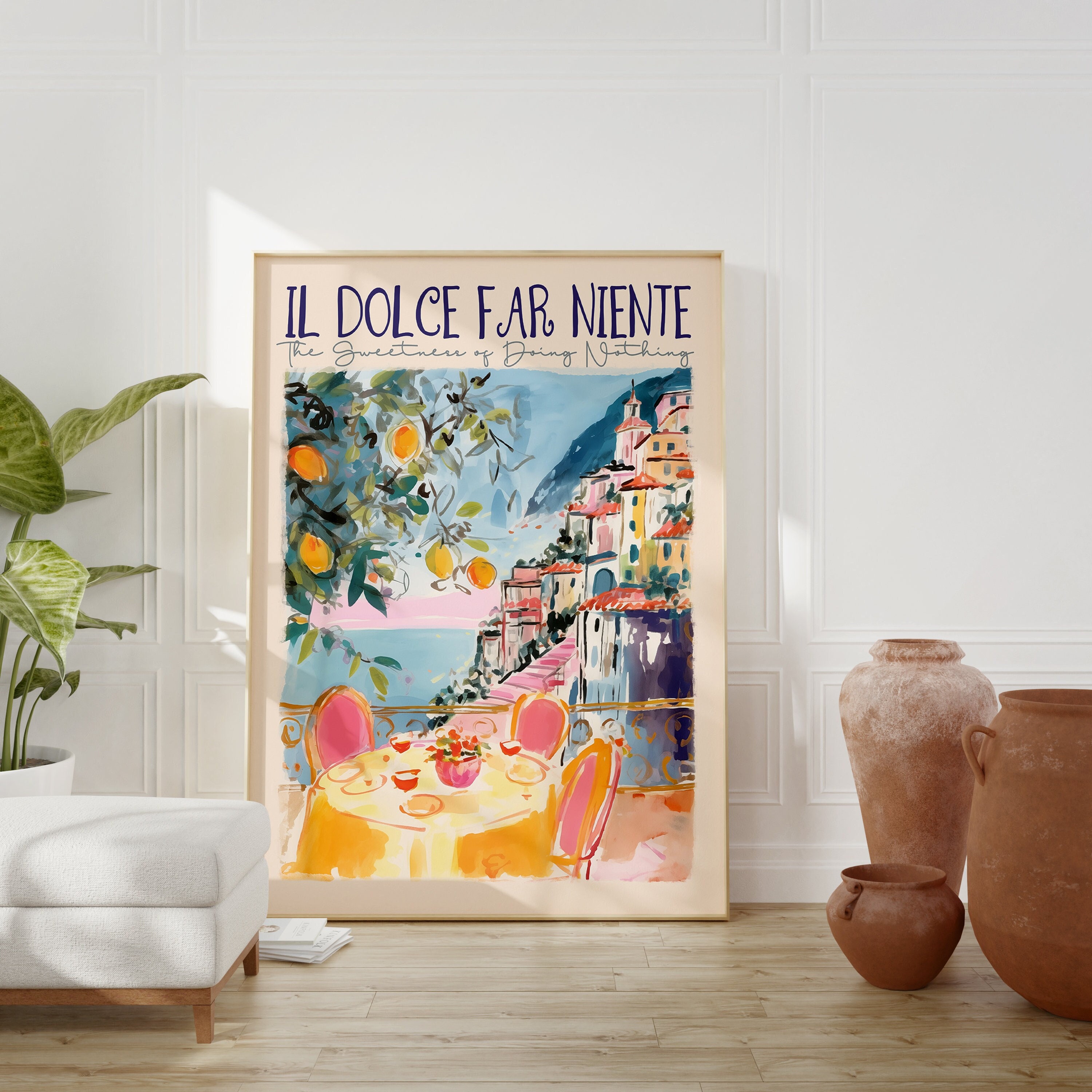 Dolce Far Niente DIGITAL Printable Art Colorful Watercolor - Etsy