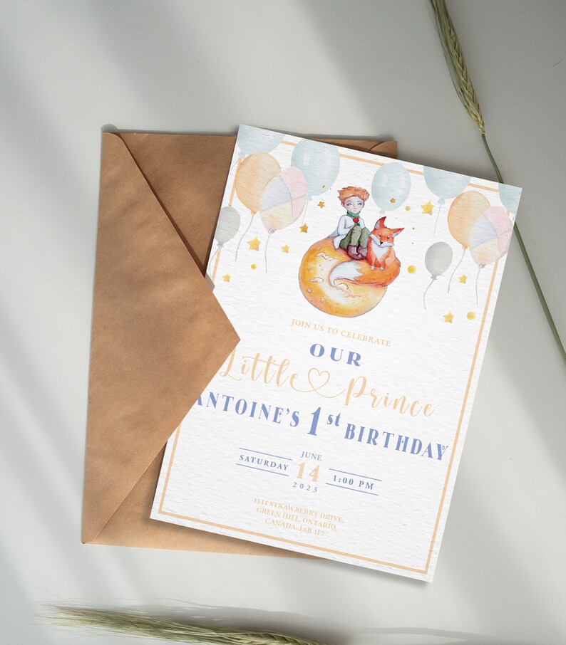 The Little Prince Birthday Invitation Le Petit Prince Baby - Etsy