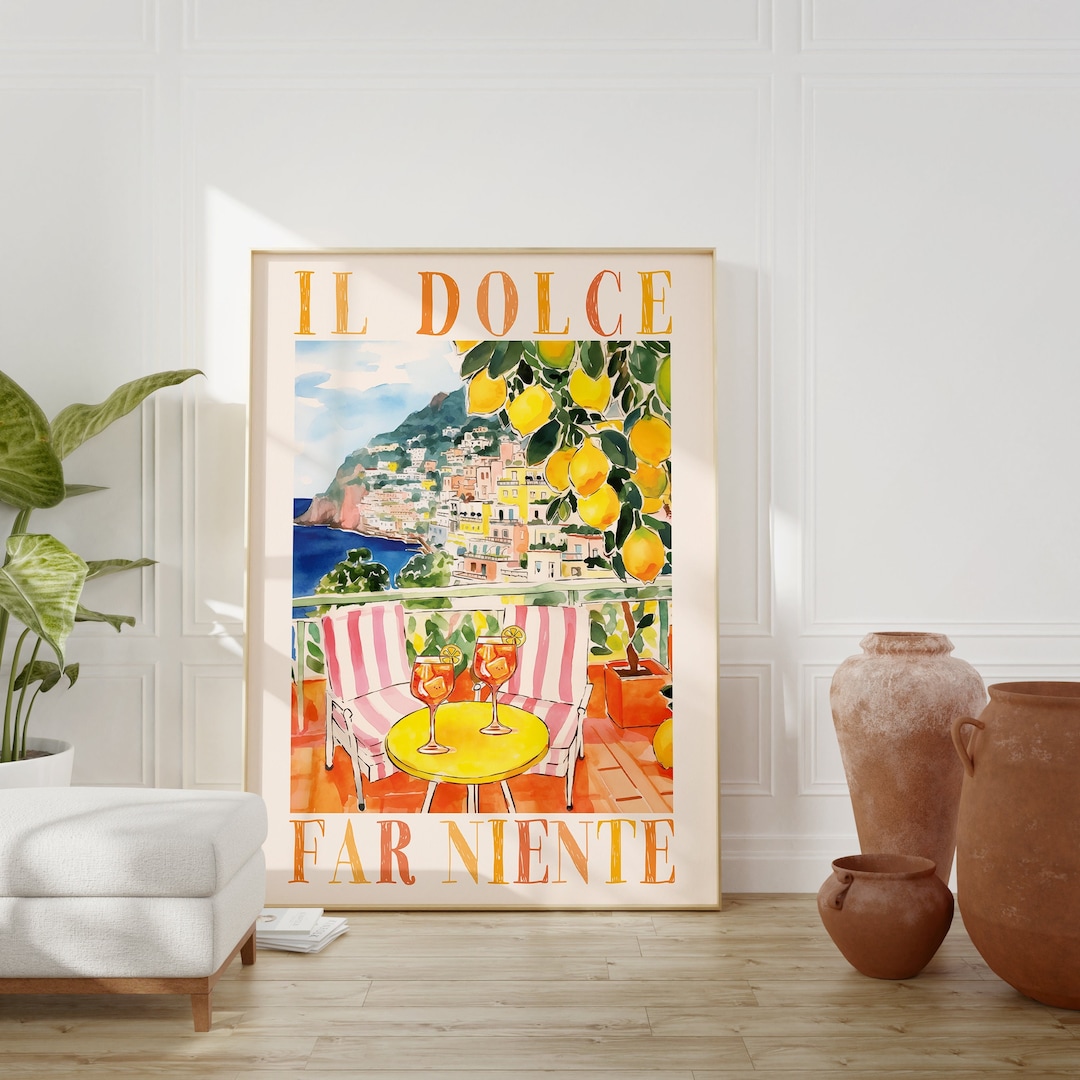 Dolce Far Niente DIGITAL Printable Art,colorful Spritz Italy Painting ...
