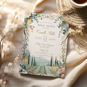 Tuscan Winery Bridal Shower Invitation: Florence Wedding Invite ...
