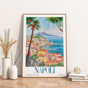 Napoli Italy Printable DIGITAL Art, Naples Italy Travel Poster, Italian ...