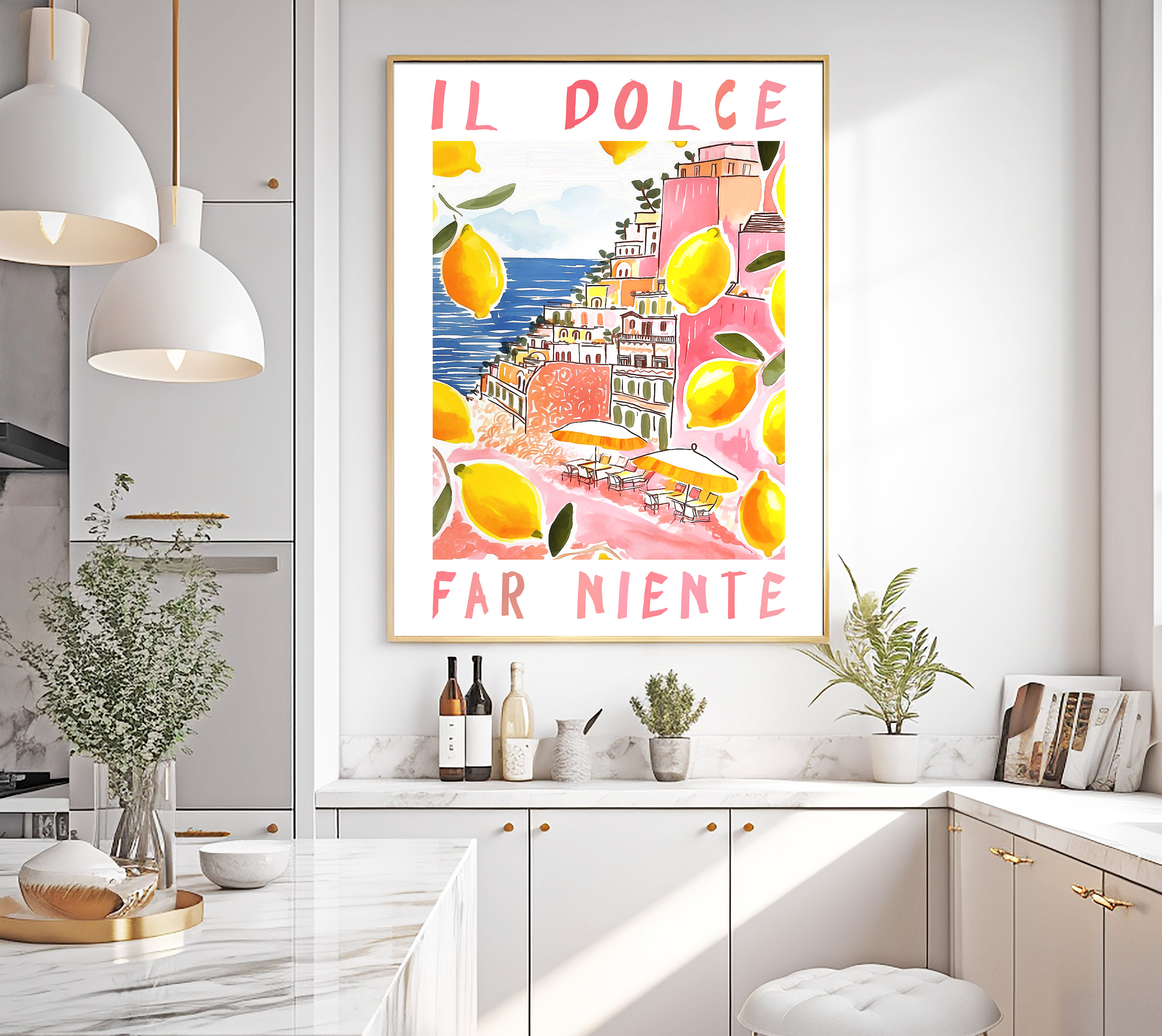 Il Dolce Far Niente Rolled Poster, Italian Quote, Positano Lemons ...